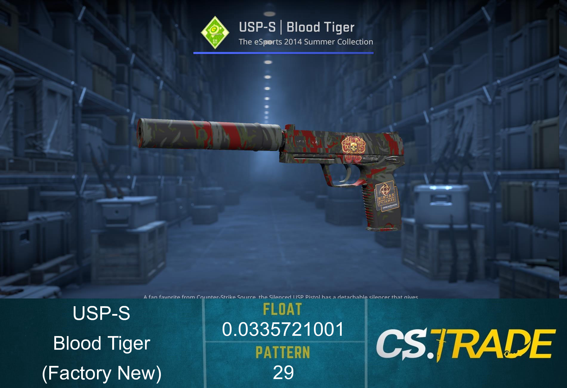 USP-S | Blood Tiger ⭐️ CS2 Skin