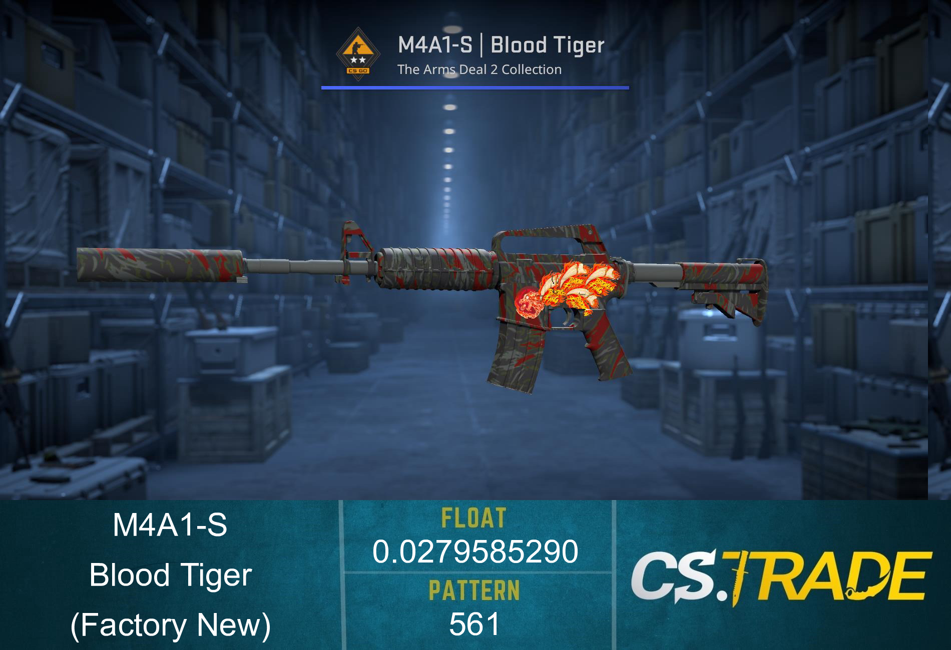 M4A1-S | Blood Tiger ⭐️ CS2 Skin