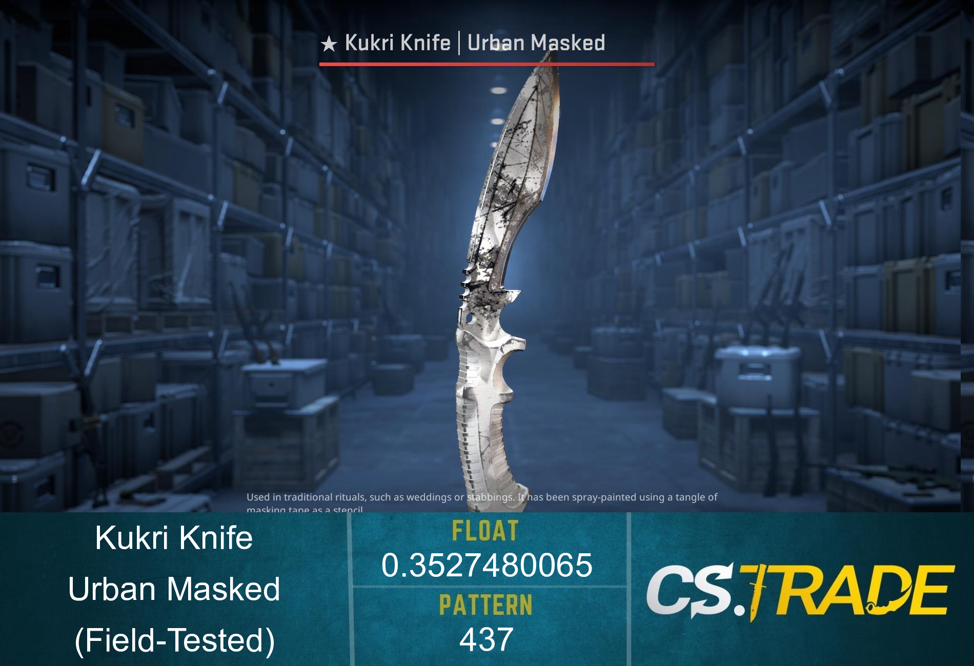 Kukri Knife | Urban Masked ⭐️ CS2 Skin Kukri Knife | Urban Masked ⭐️ CS2 Skin