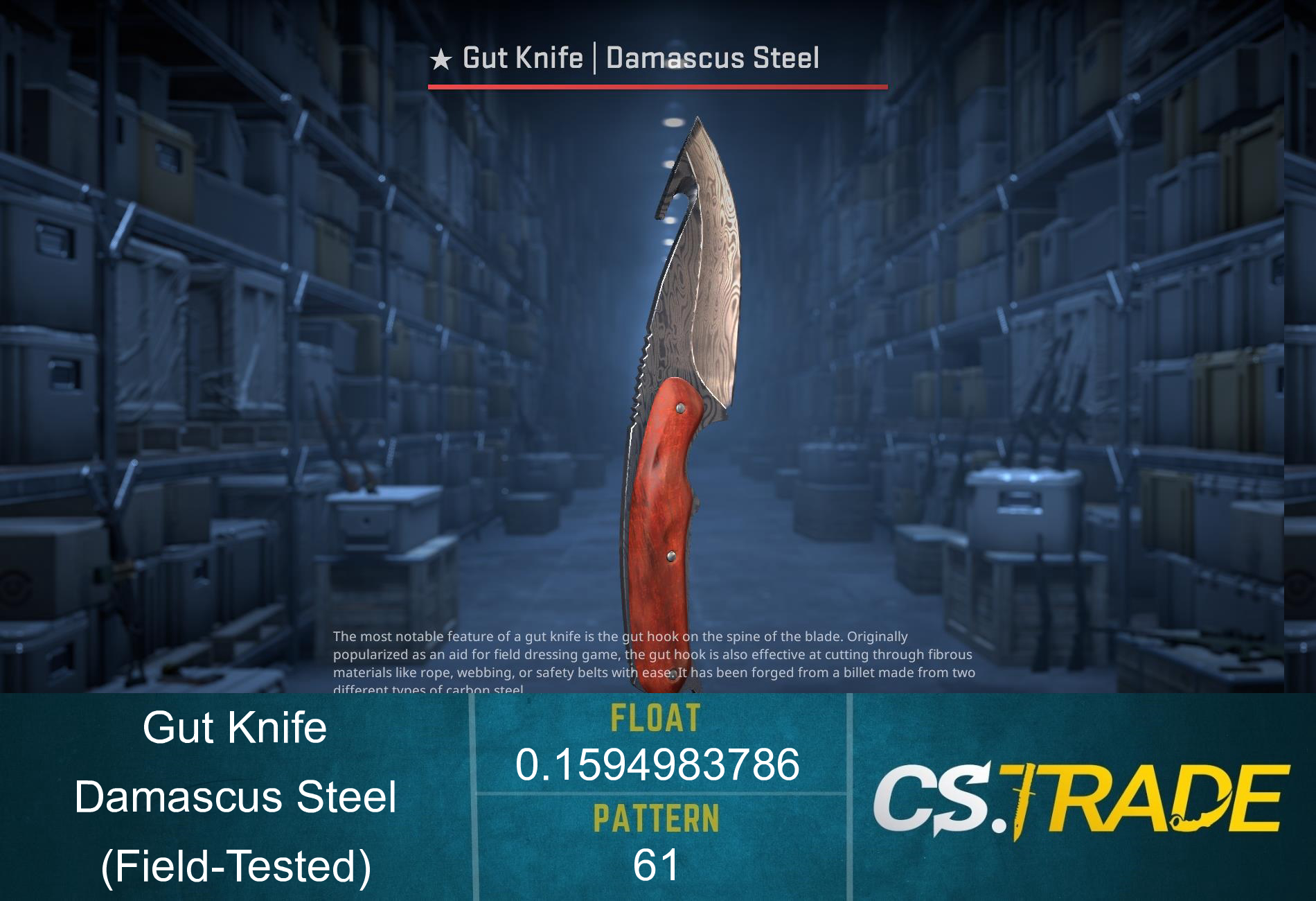 Gut Knife | Damascus Steel CS:GO & CS2 Skin - CS.TRADE Wiki